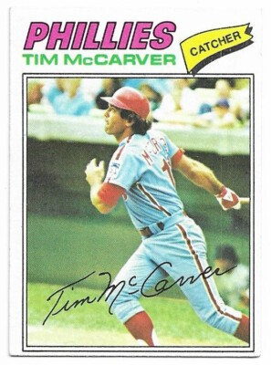 TIM McCARVER 1977 Topps Baseball card #357 Philadelphia Phillies EX+/NR ...