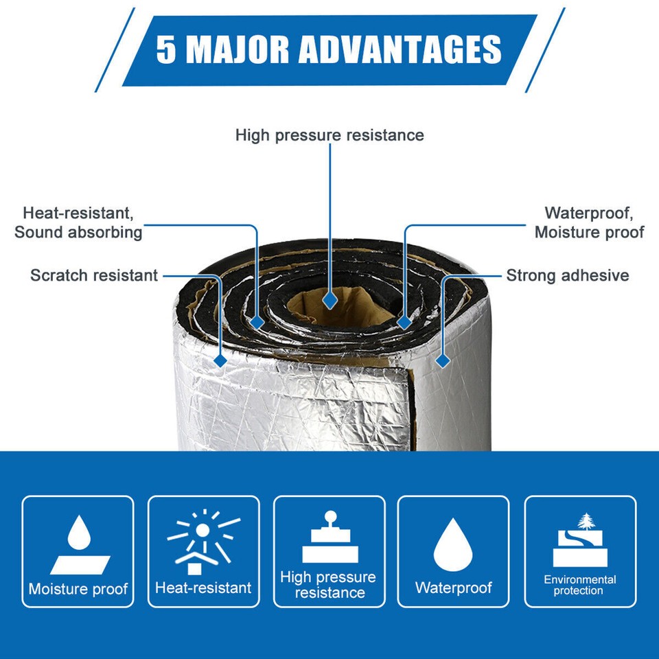 50x Sheets Sound Deadening Damping Mat Car Silent Compact Van Proofing ...