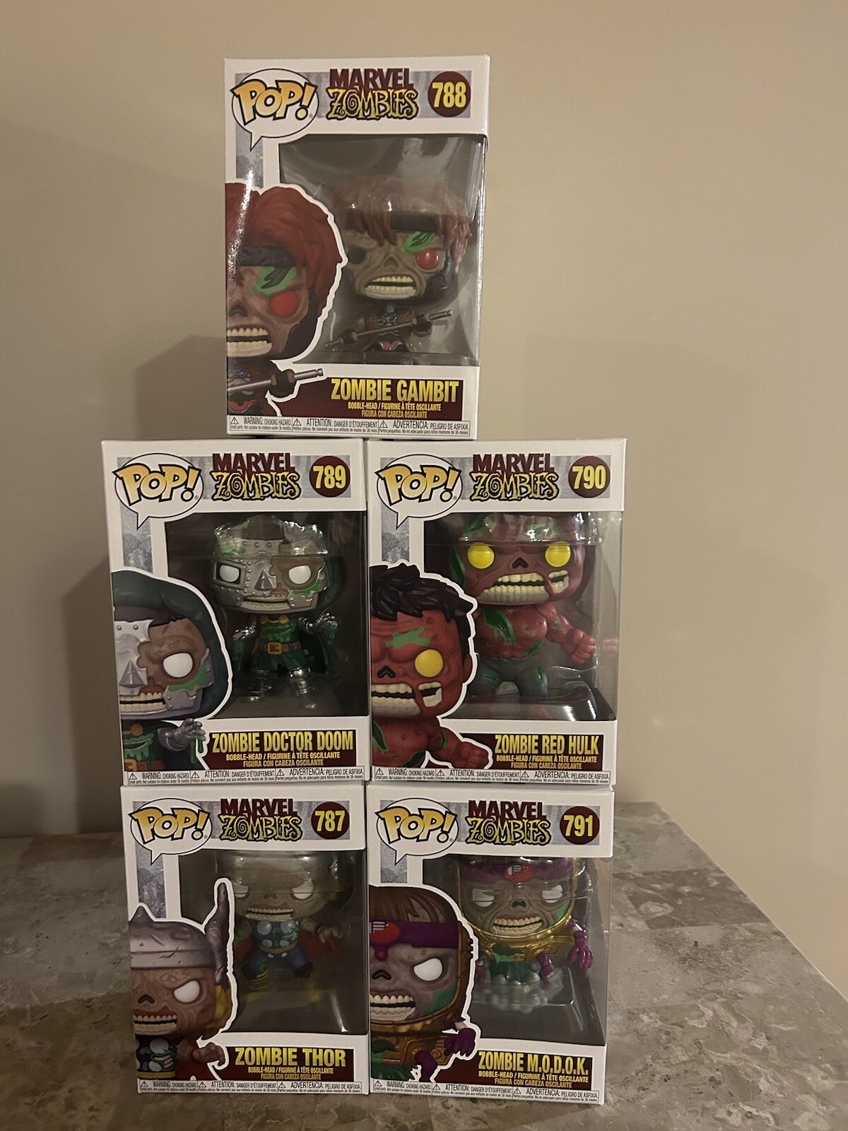 Marvel Funko Zombie Pops! Lot of 5 Gambit, Dr Doom, Red Hulk, Thor And ...