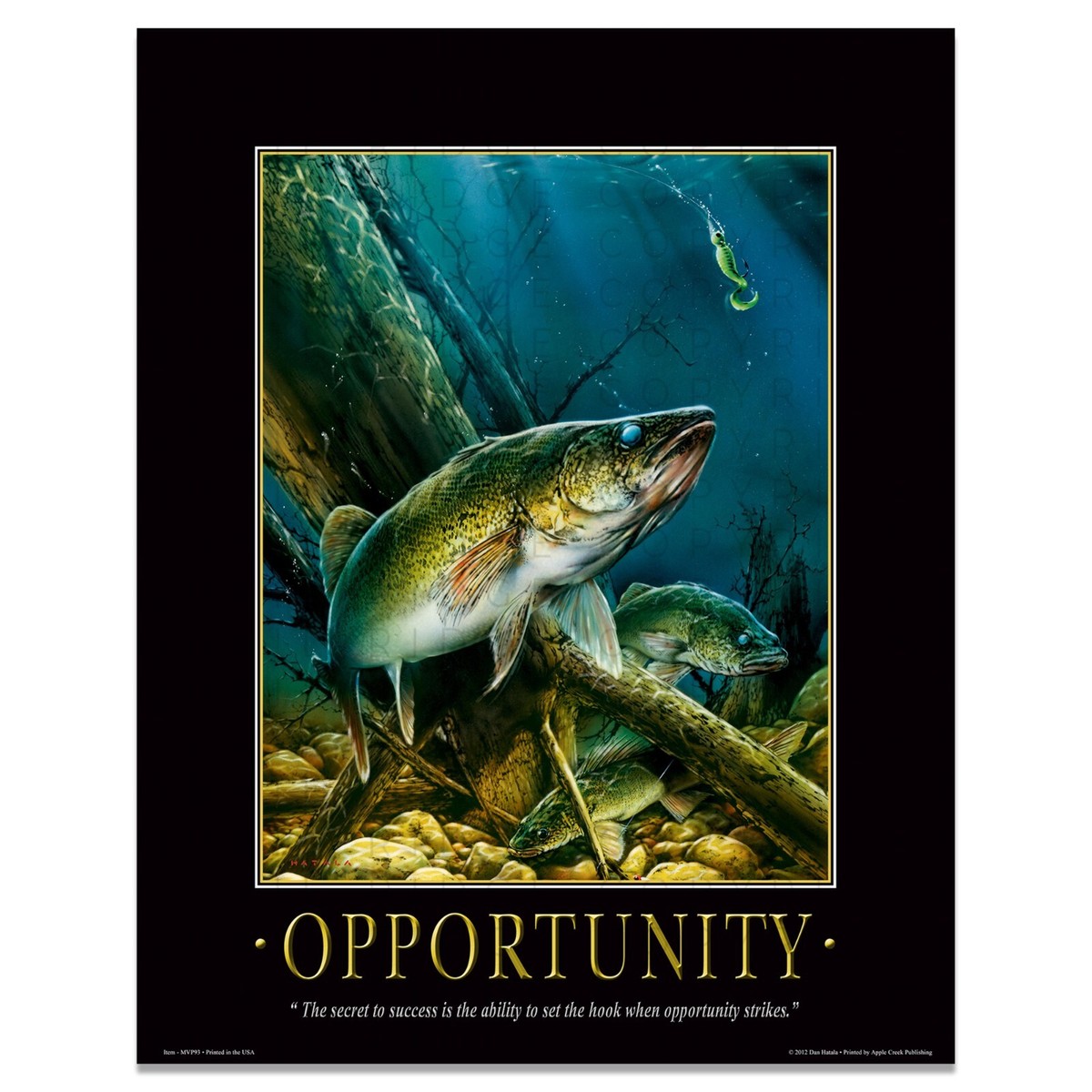 Walleye Underwater Art Taking The Bait By Jim Hansel 17x21 Fish