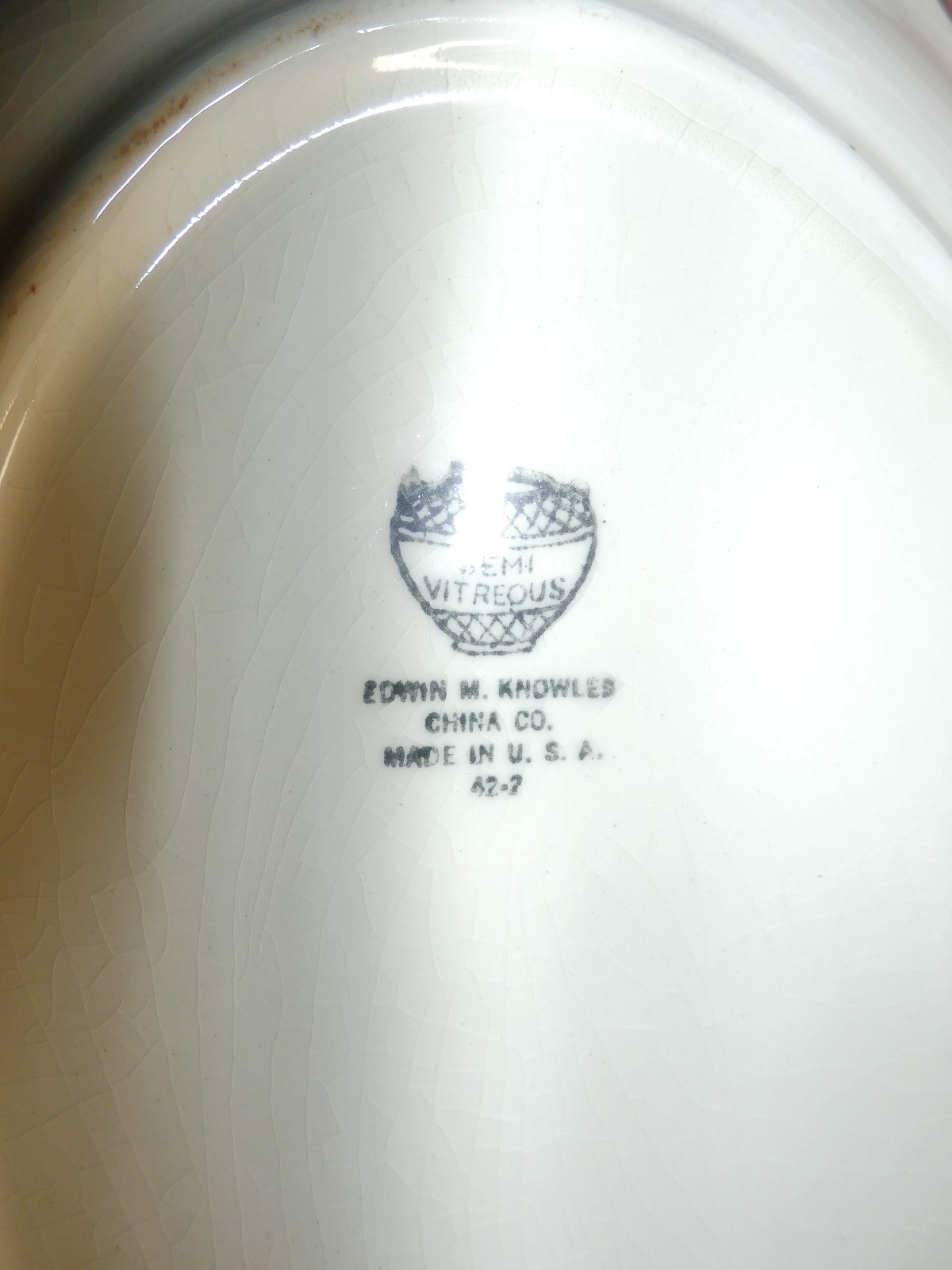 51 Pc. Edwin M Knowles Semi Vitreous Gold Floral China Set Service for ...