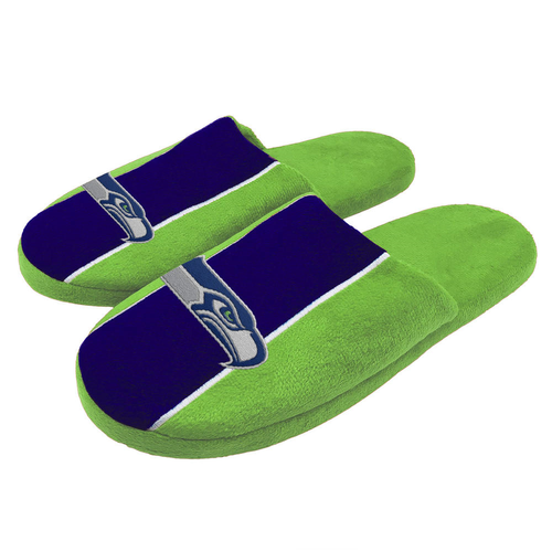 Seattle Seahawks NFL Men's Colorblock Slide Slippers, Size XLarge (13/ ...
