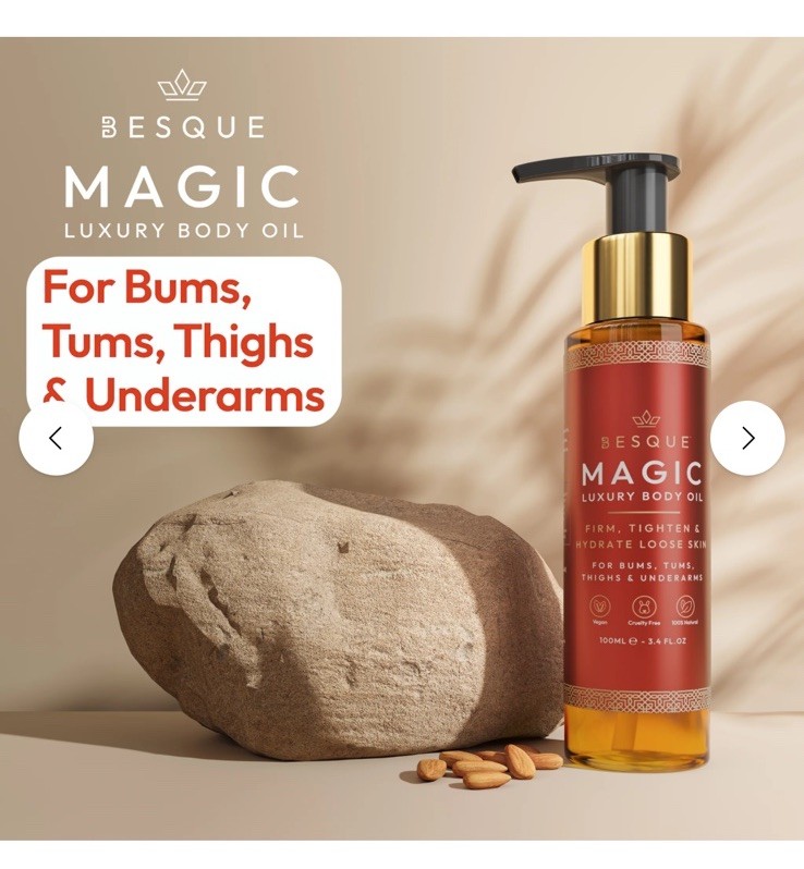 Besque Magic Body Oil LUXURY BODY OIL FOR Bum Thighs & Tums 100ml/3.4oz ...