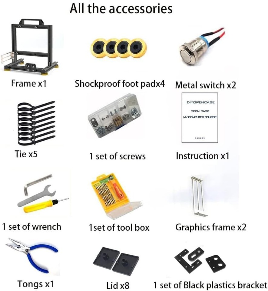 PC Creative Assembly Frame Test Bench，Open Air Frame Case, DIY Computer ...