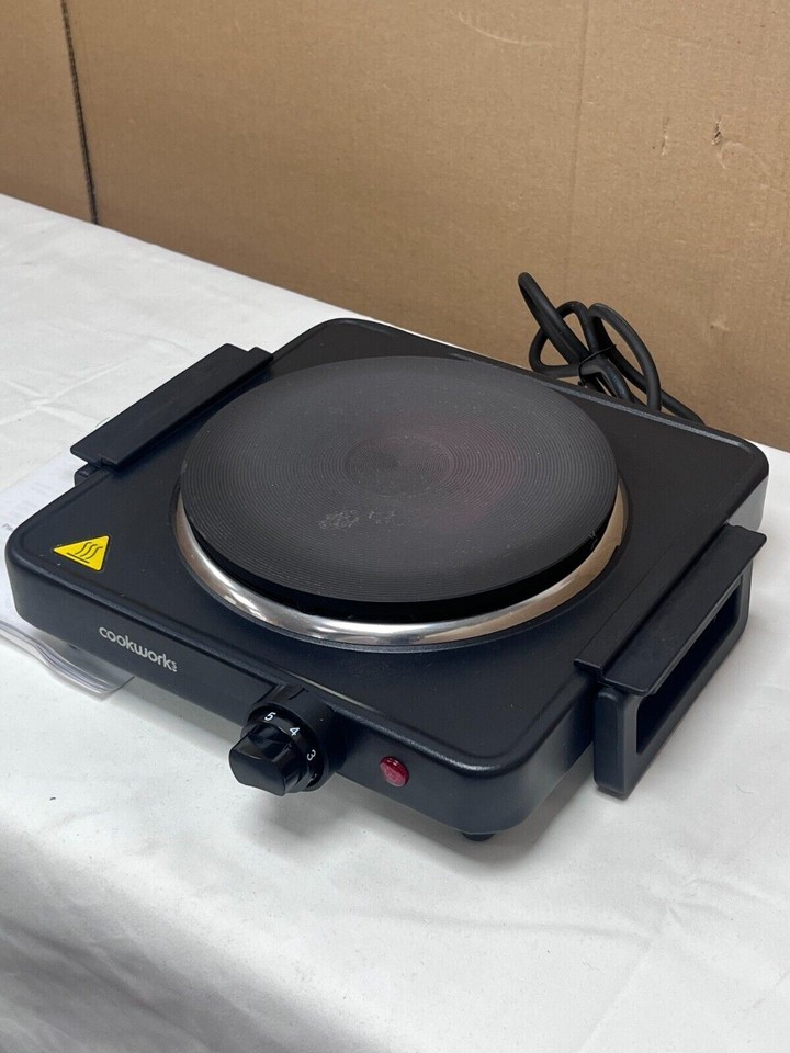 Cookworks 1500W Electric Stove cooker portable Single Hob Table Top Hot ...