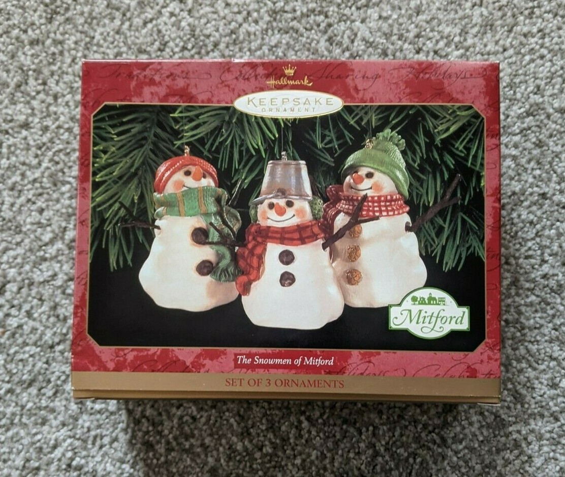 Hallmark Keepsake The Snowmen of Mitford Set of 3 Ornaments Vintage ...