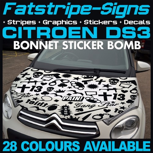 to fit CITROEN DS3 GRAPHICS STICKER BOMB BONNET DECALS STICKERS STRIPES ...