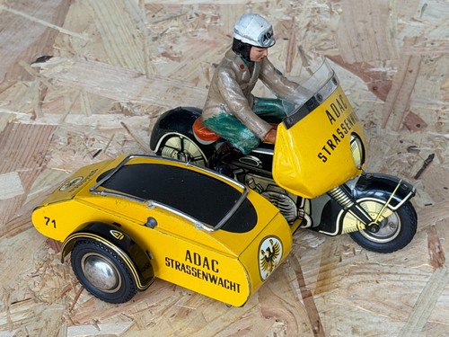 GÖSO 71 ADAC MOTORRAD BEIWAGEN GERMANY TIN FRICTION MOTORCYCLE SIDECAR ...
