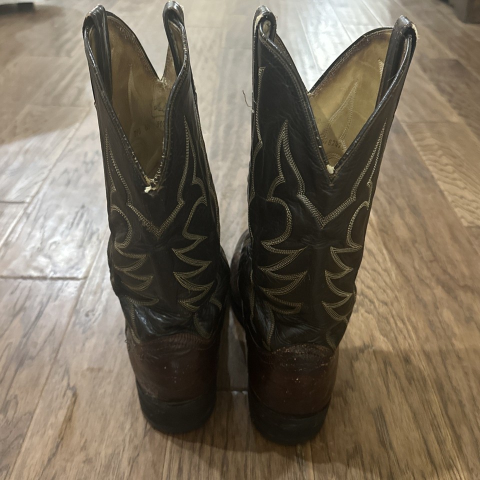 Larry Mahan Boots Mens 9D Brown Ostrich Cowboy Western FREE SHIPPING | eBay