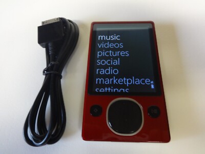 MICROSOFT ZUNE CUStOM RED/BLACK 128GB. SSD...NEW BATTERY... | eBay