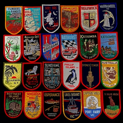 AUSTRALIAN VINTAGE SOUVENIR Embroidered Woven Cloth Patch Badge Motif ...