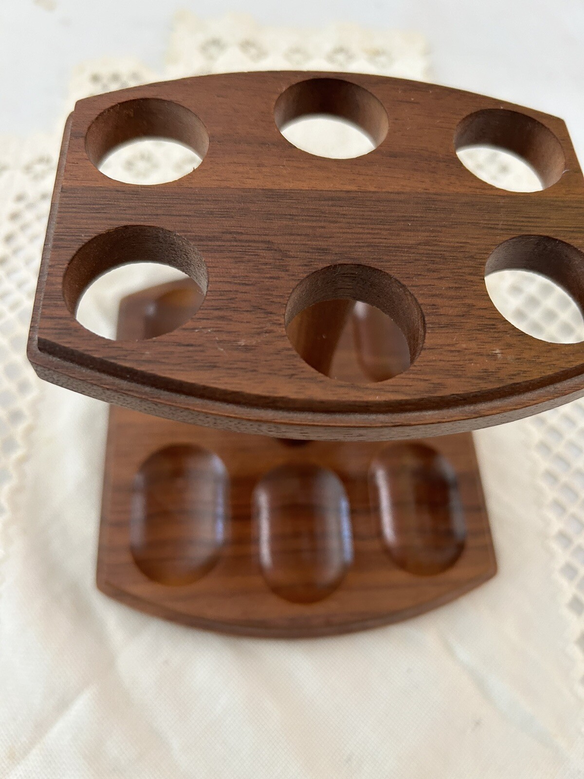 Pipe Stand - Decatur, 6 Pipe- Solid Walnut Wood Rack Stand Holder MCM ...