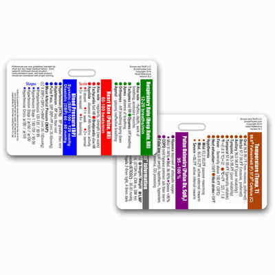 Adult Vital Signs Horizontal Badge ID Card Pocket Nurse RN EMT MA ...