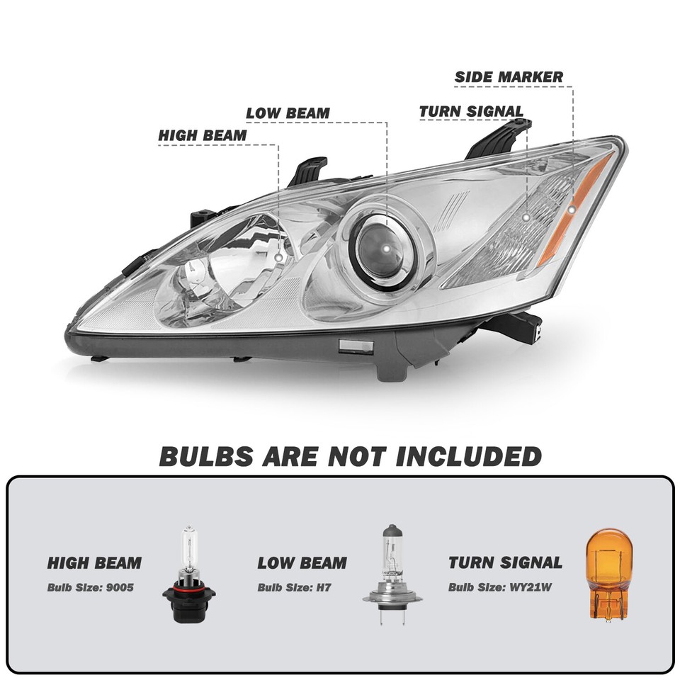 Headlights Assembly for 2007 2008 2009 Lexus ES350 Halogen W/o HID ...