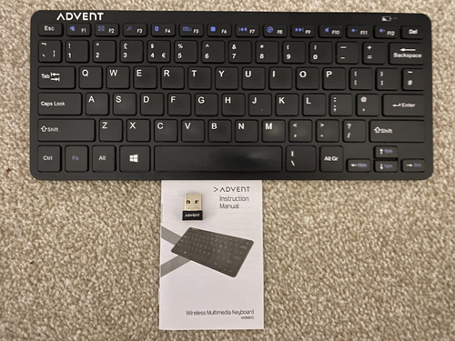 Advent Wireless Keyboard with Dongle Used but in Good Working Order | eBay