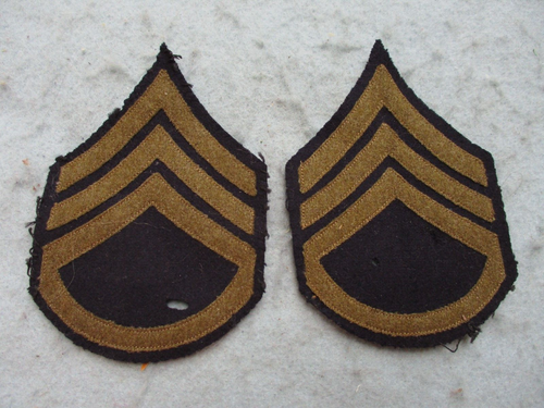 WWII US Army Uniform Insignia Staff Sergeant Chevrons Pair All Wool ...