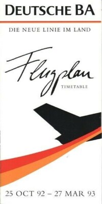 Deutsche BA timetable 1992/10/25 | eBay