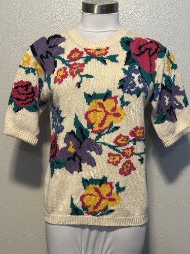 Vintage Bleyle Knit Sweater Top Cottagecore Grannycore Floral Linen ...