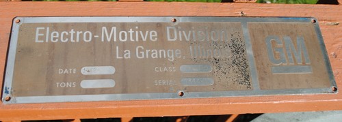 1972 EMD/Missouri Pacific/Grand Trunk Western GP38-2 Builders Plate | eBay