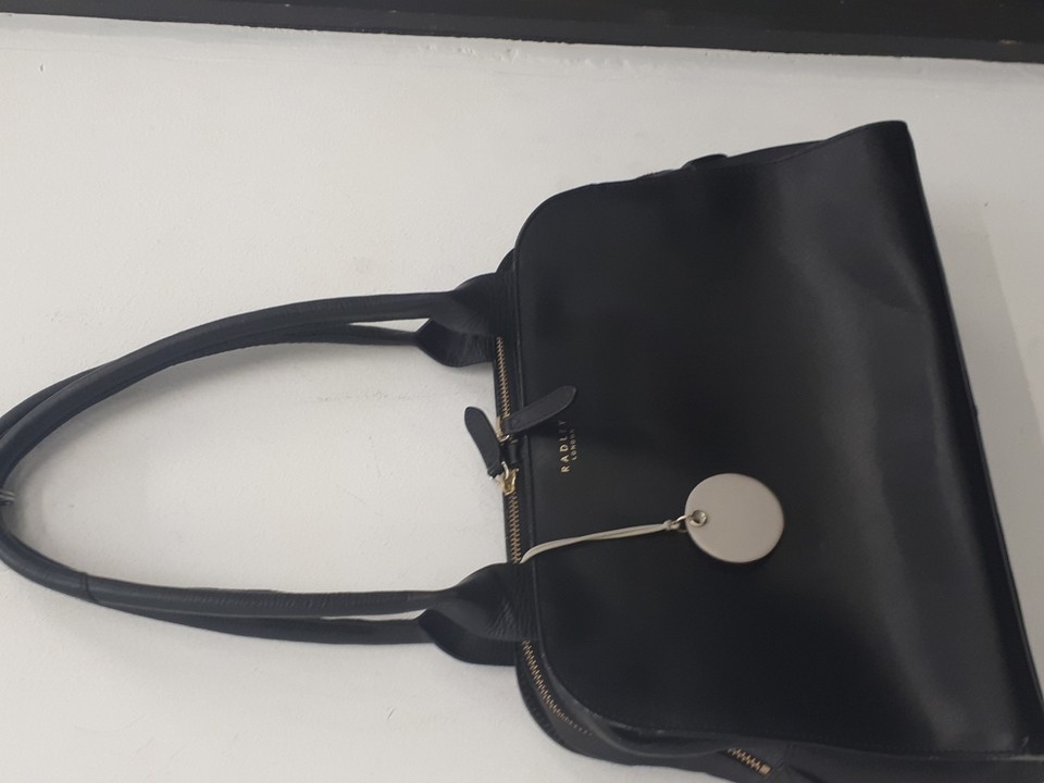 Radley Black Leather Medium Handbag with Dust Bag | eBay UK