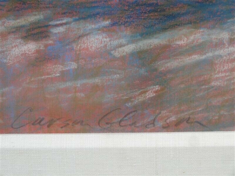 HUGE Vintage Original Pastel Drawing Landscape 48" x 68" by Carson ...