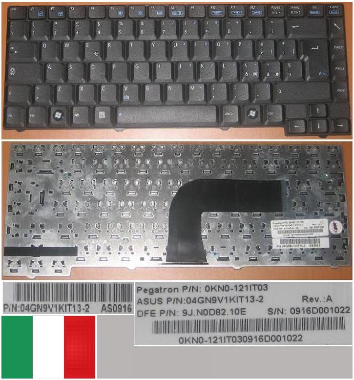 Clavier Qwerty Italien ASUS A3V A3A R20 F5 séries 0KN0-121IT03 9J.N0D82 ...