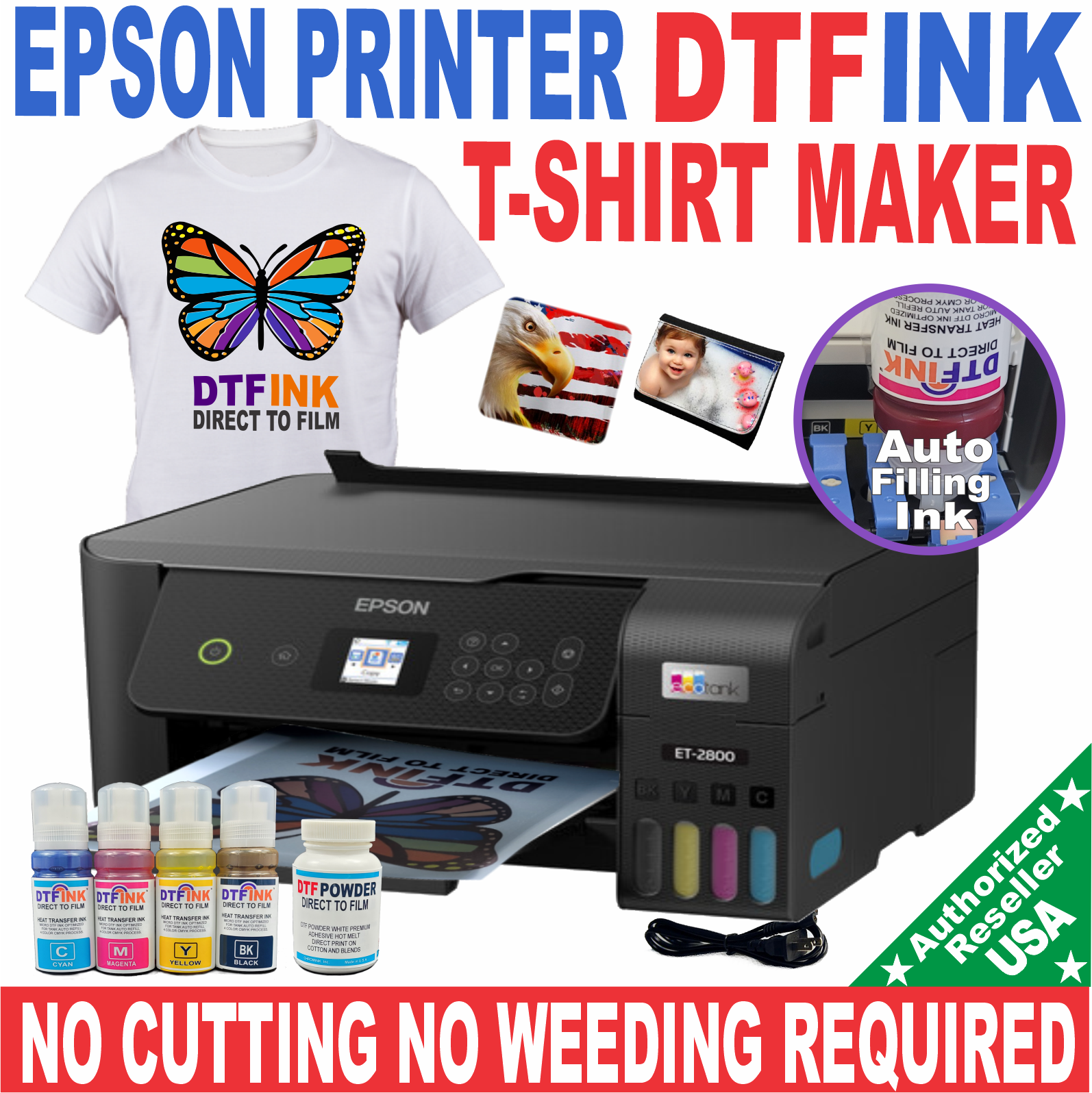 EPSON PRINTER WITH DTF INK HEAT TRANSFER T-SHIRT BUNDLE DIRECT PRINT STARTER KIT | eBay