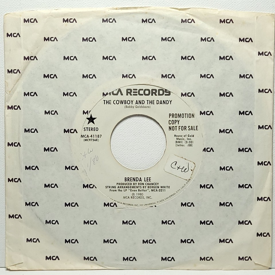 Brenda Lee Promo 45 The Cowboy And The Dandy on MCA VG Country | eBay