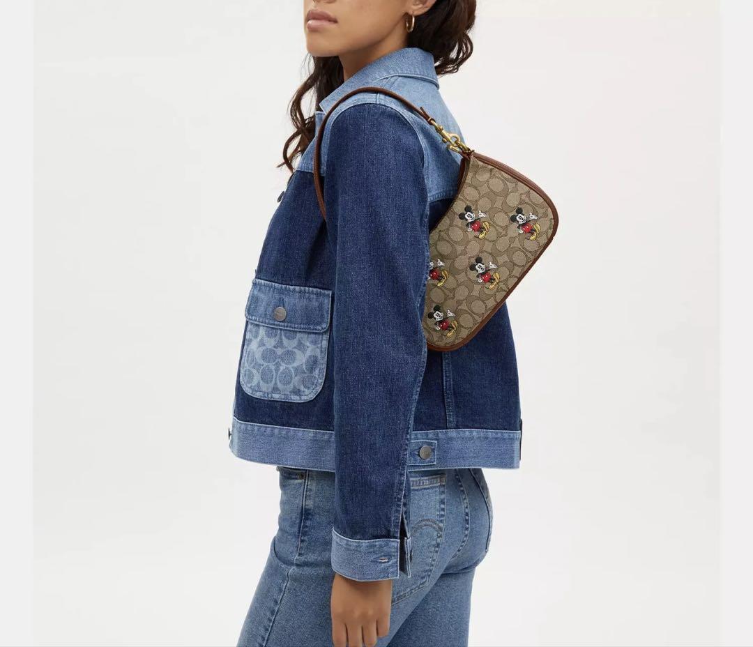 COACH x Disney Teri Signature Jacquard Mickey Shoulder Bag CM196 Outlet ...