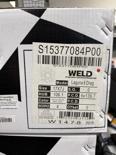 Staggered WELD RACING Laguna 6 Drag S153 17X7 And 17x10 6X139.7 Gloss ...