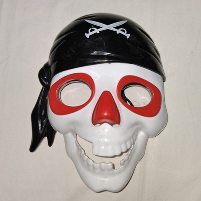 Pirate Skull Mask Halloween Costume Party Prop Decorative Black Red ...