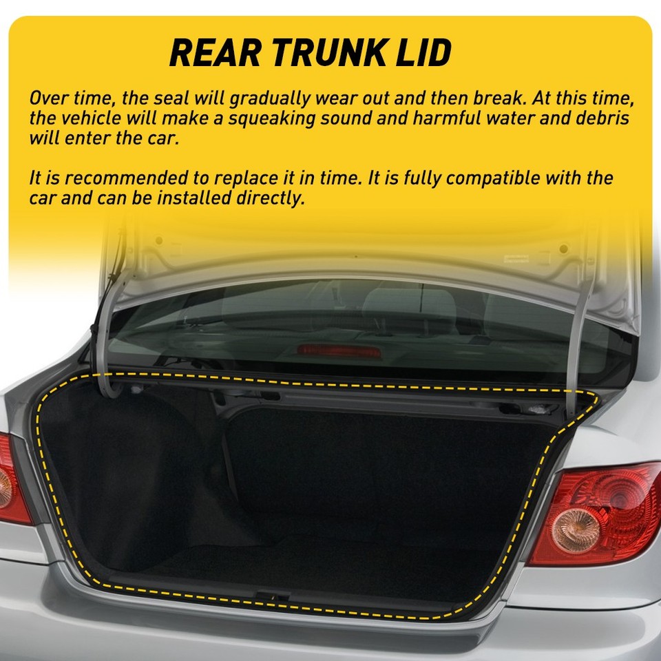 Car Rear Trunk Lid Weatherstrip Rubber Seal For 2003-2008 Toyota ...