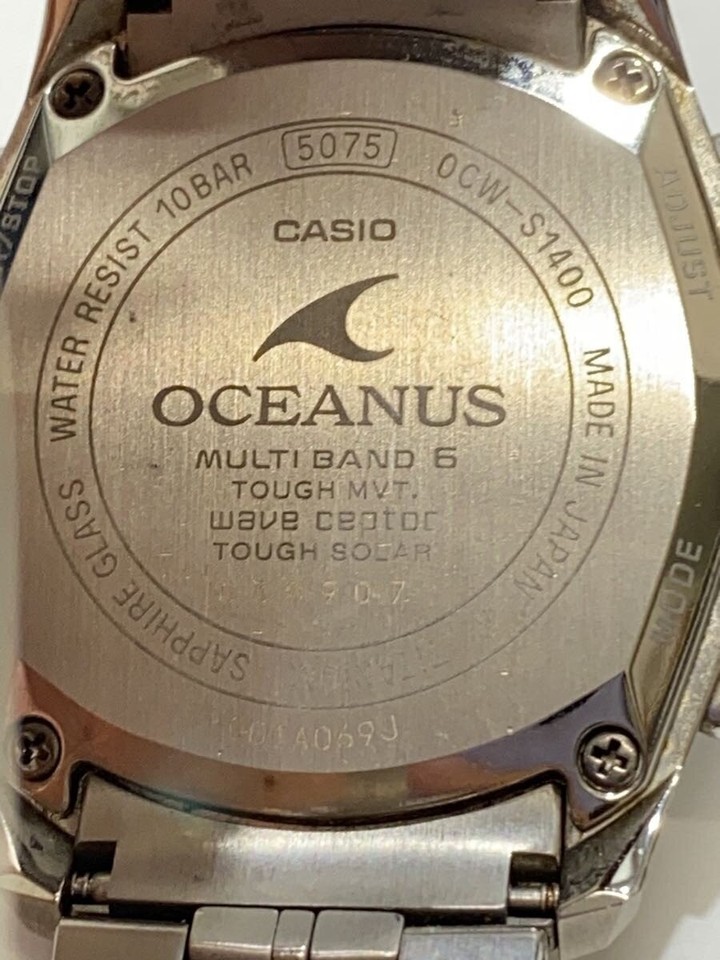 CASIO Oceanus Watch Solar Analog SLV Silver Vintage Japan Limited USA ...