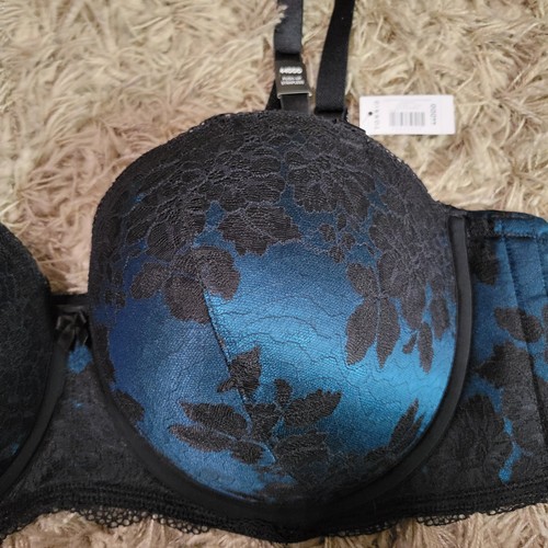 NWT Torrid Push Up Two Tone Lace Straight Back Bra Legion Blue 44DDD | eBay