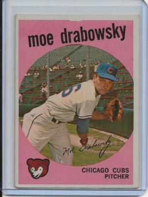 1959 Topps Baseball Card Moe Drabowsky Pitcher Chicago Cubs Near Mint ...