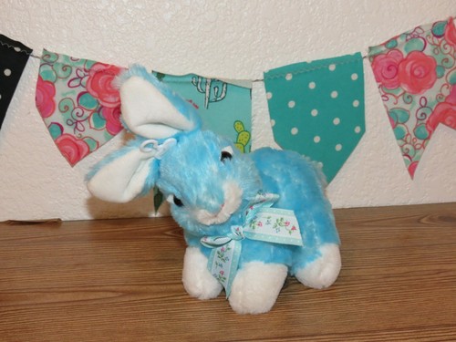 Hugfun Blue Bunny Rabbit Flower Bow White Easter Walmart Animal Plush ...