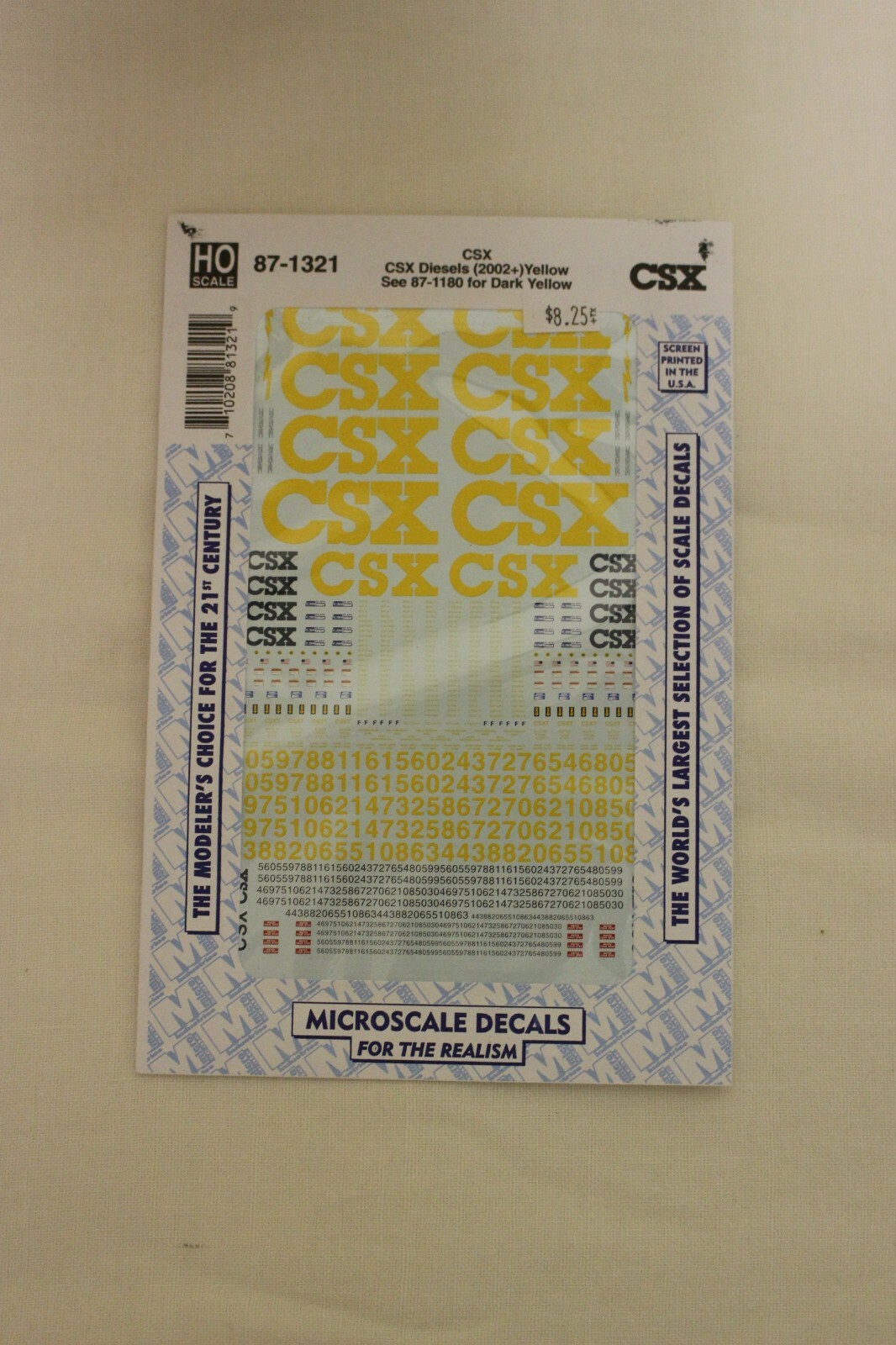 HO CSX Diesels 2002 Yellow Decals - Microscale #87-1321 R Vmf121 for ...