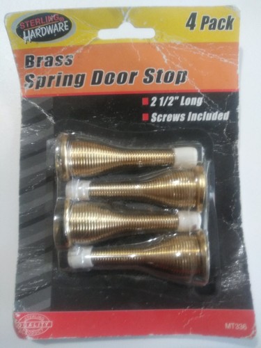 Brass Spring Door Stop 2.5 inch Flexible Door Stop 4 Pk Sterling ...