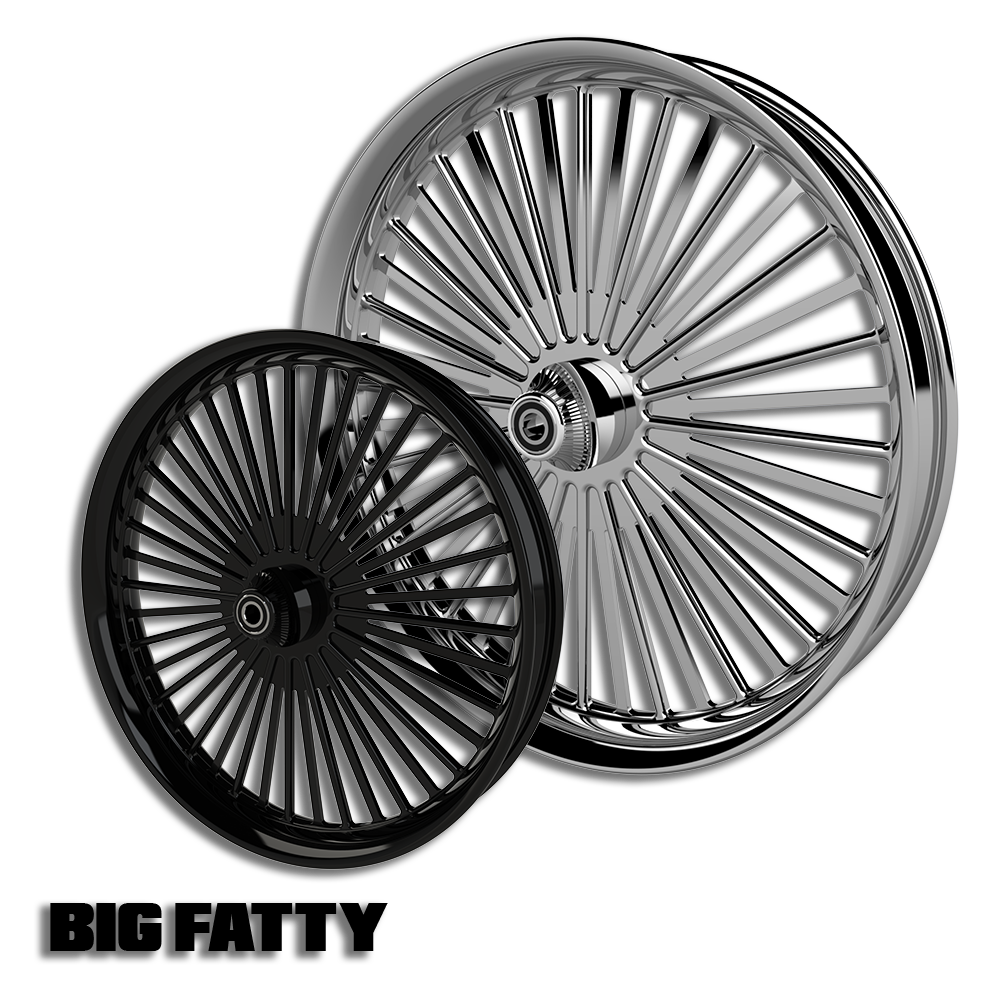 SMT Machining Big Fatty, 21 x 3.25" chrome custom motorcycle wheel rim ...