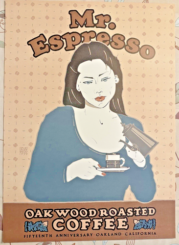 David Lance Goines signed Artist Proof (158) MR. ESPRESSO (Woman ...