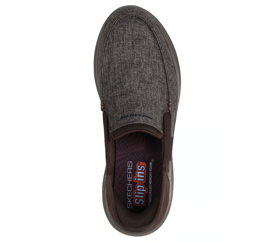 Skechers Shoes Men Dress Slip Ins Comfort Loafer Brown Casual Memory ...