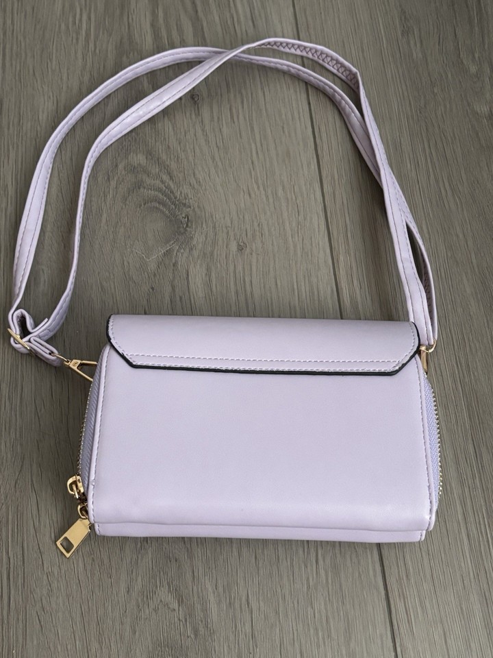Crossbody Lilac Purple and Gold Accents Faux Leather Purse | eBay