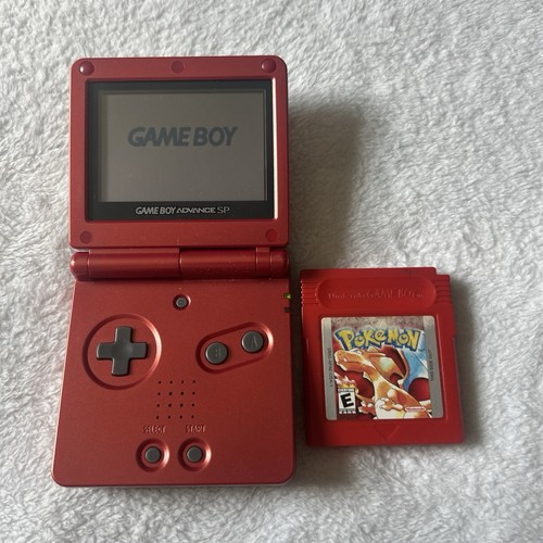 Nintendo Game Boy Advance SP Red With Pokémon Red Tested Works ...