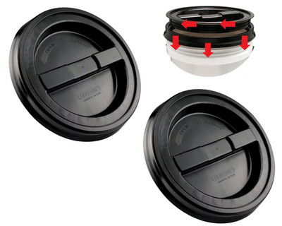 2 Black Paint Bucket Lid, Fits 5 Gal and 3/3.5 Gal Buckets, Air Tight ...