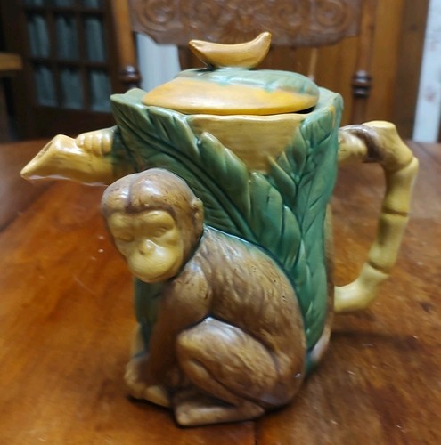 Vintage Majolica-style monkey pitcher or jug 7.5" Tall | eBay