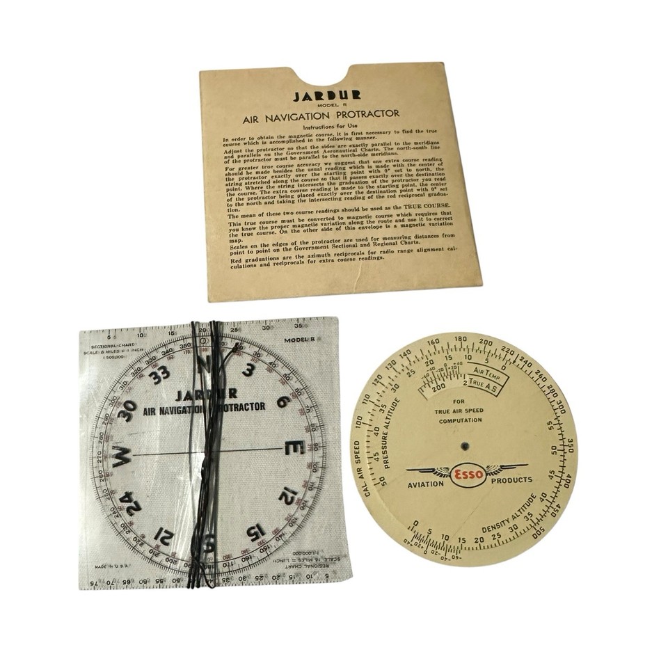 Vintage Air Associates Compass Course Protractor With Original Sleeve ...