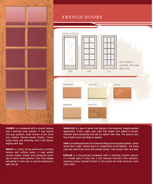 1 Lite Red Oak Clear Tempered Glass Stain Grade Solid Interior Wood ...