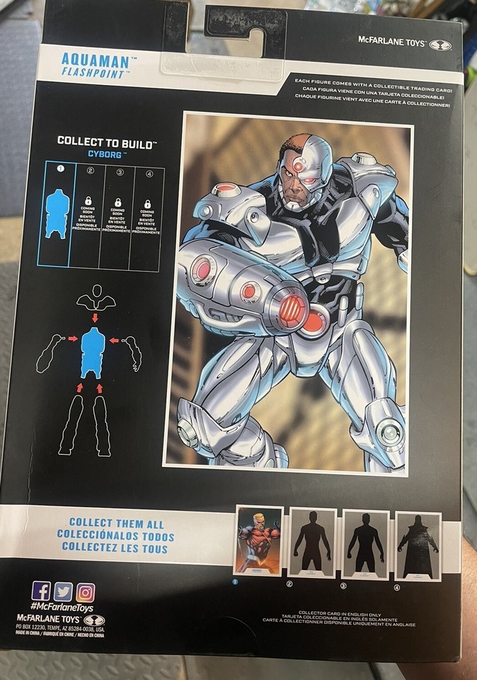 MCFARLANE DC MULTIVERSE FLASHPOINT Aquaman Figure MIB BUILD CYBORG ...