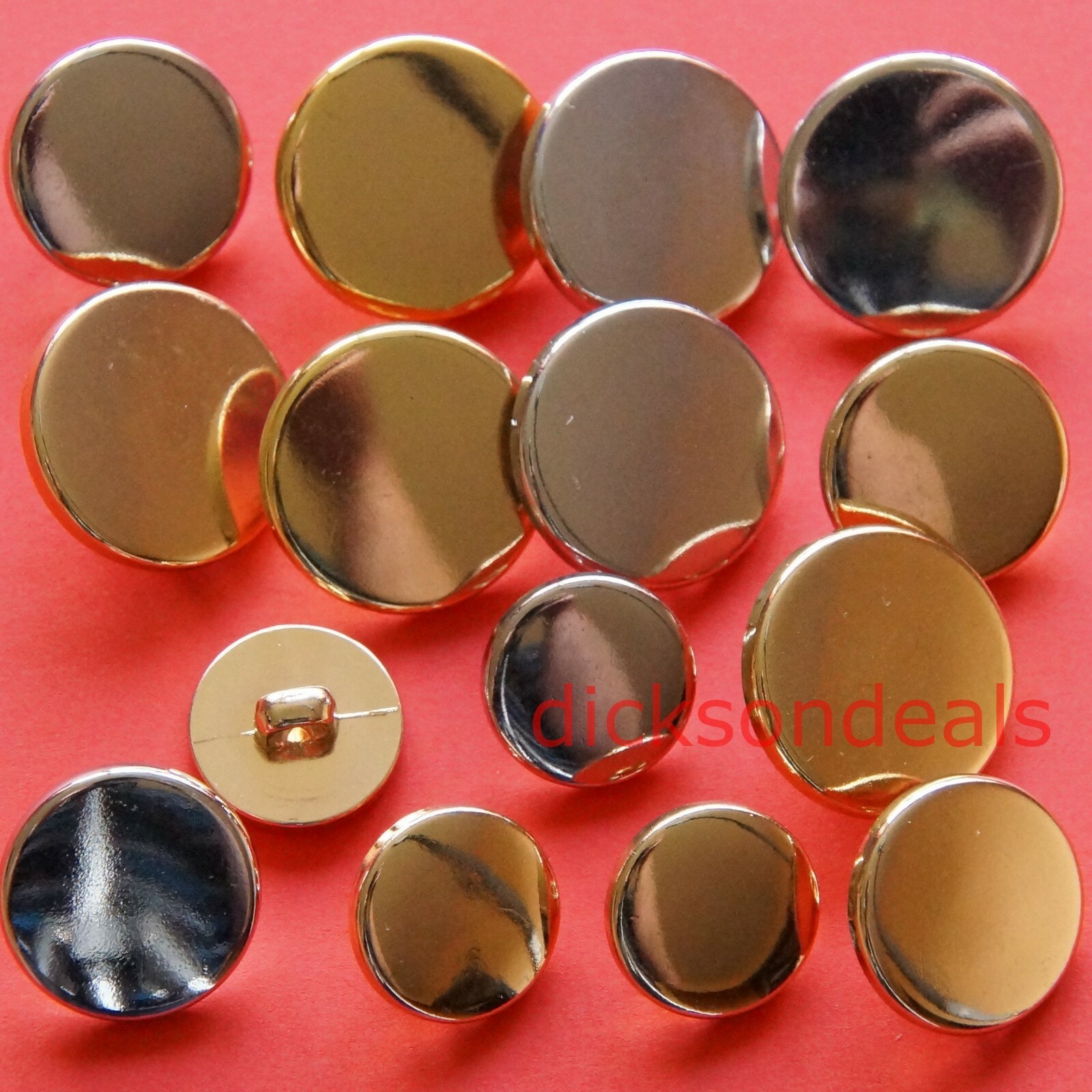 5 Blazer Buttons Jacket / Suit Gold or Silver Plastic 15mm 18mm or 20mm ...