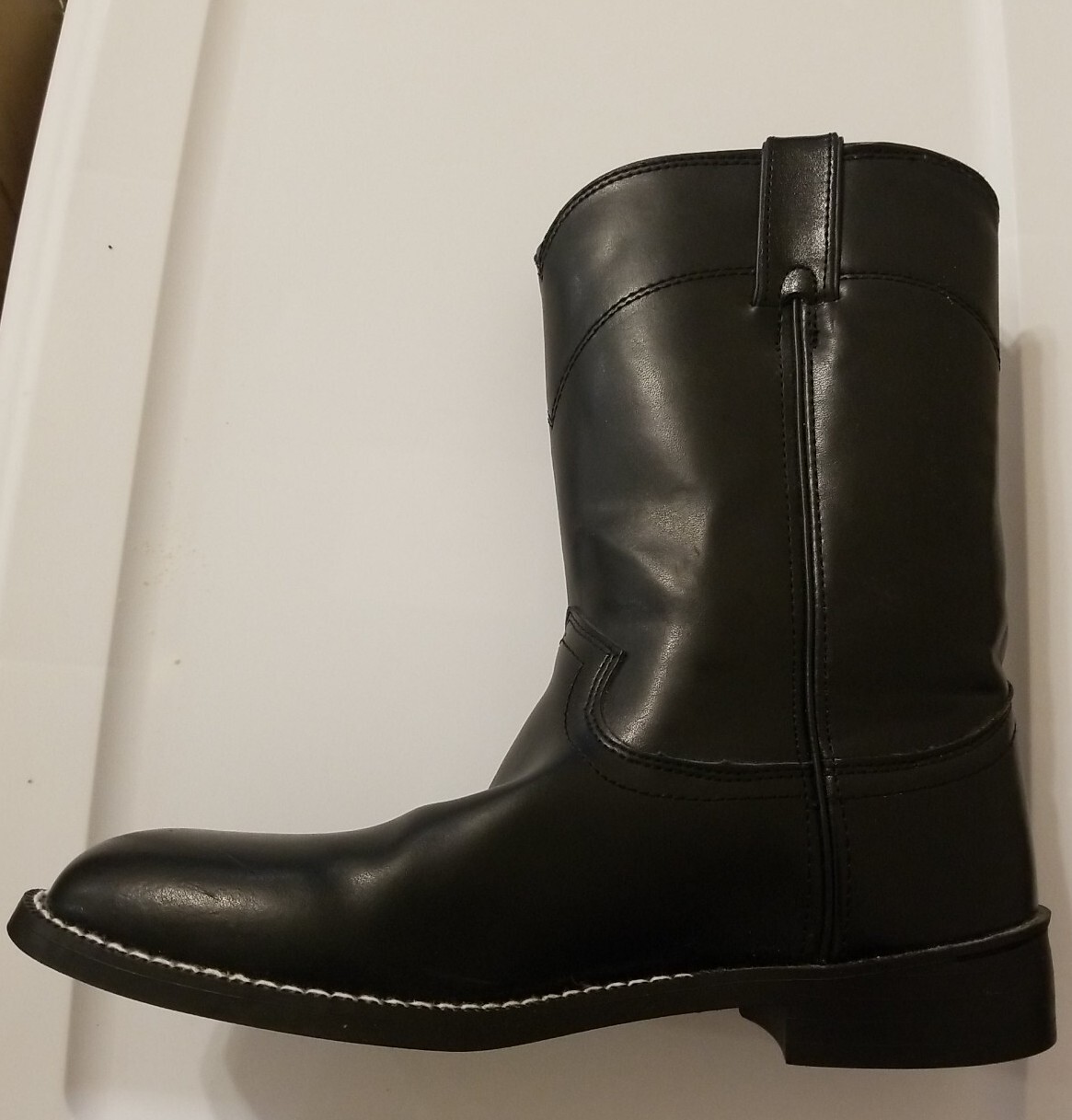 Justin Basics Leather Western Cowboy Boots Men Size 8… - Gem